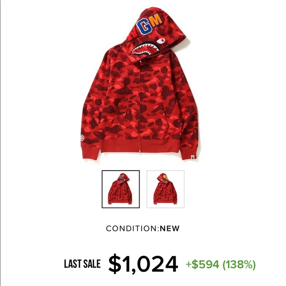 Bape | Sweaters | Bape Red Camo Full Zip Read The Description | Poshmark